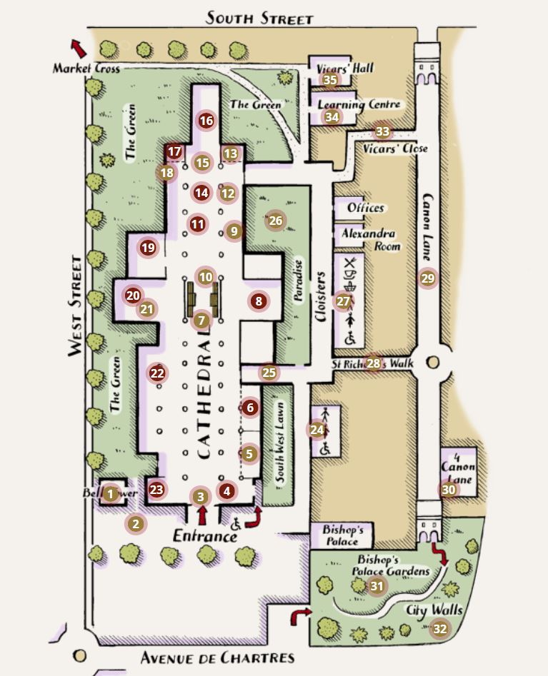 map of the Cathedral | Cursillo in the Diocese of Chichester